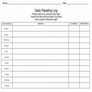 35 Best Reading Log Templates - Besty Templates