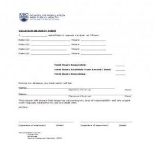 40+ Best Quality Editable Vacation Forms Templates for Students or ...