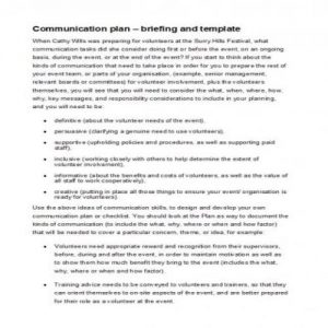 40 Official Communication Plan Templates - Besty Templates