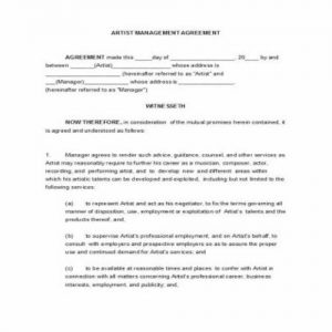 35+ Useful Artist Management Contract Templates - Besty Templates