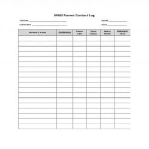 25+ BEST Parent Contact Log Templates - Besty Templates