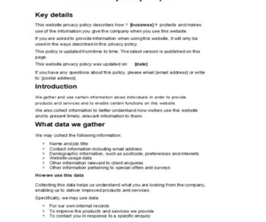 37+ Practical Privacy Policy Templates - Besty Templates